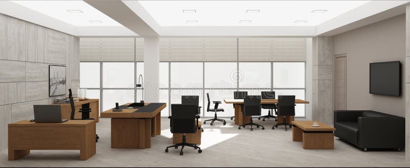 VIP Office Furniture 3D Rendering Stock Illustration - Illustration of ...