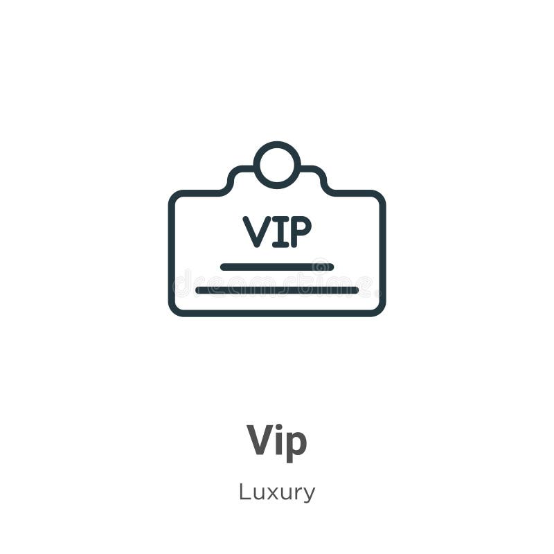 Vip Outline Vector Icon. Thin Line Black Vip Icon, Flat Vector Simple ...