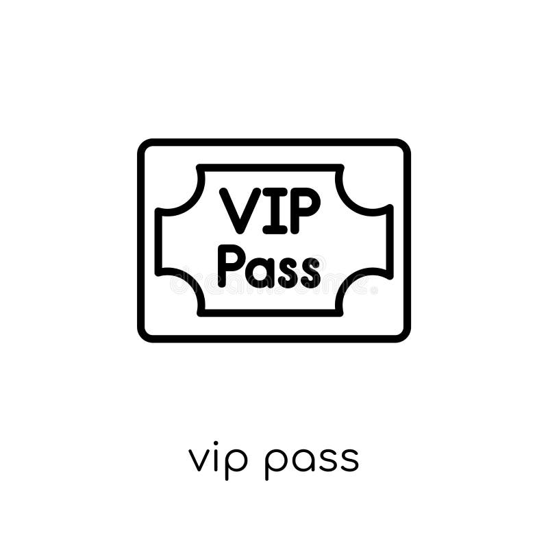 Vip Pass Linear Icon. Modern Outline Vip Pass Logo Concept on Wh Stock ...