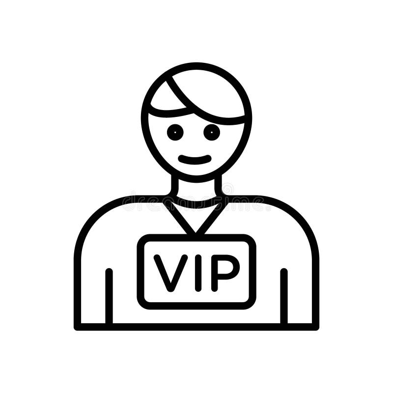 Vip Person Linear Logo Mark in Black and White Stock Vector ...
