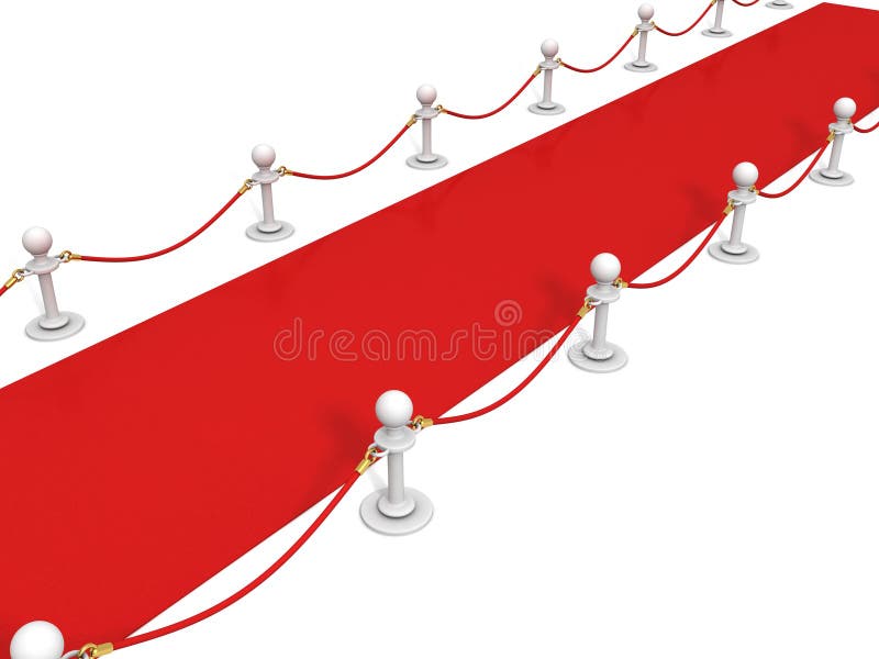 Red Velvet Rope and White Stands VIP Barrier Stock Illustration ...