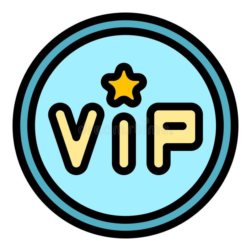 Vip Reward Coin Icon Vector Flat Stock Vector - Illustration of outline ...