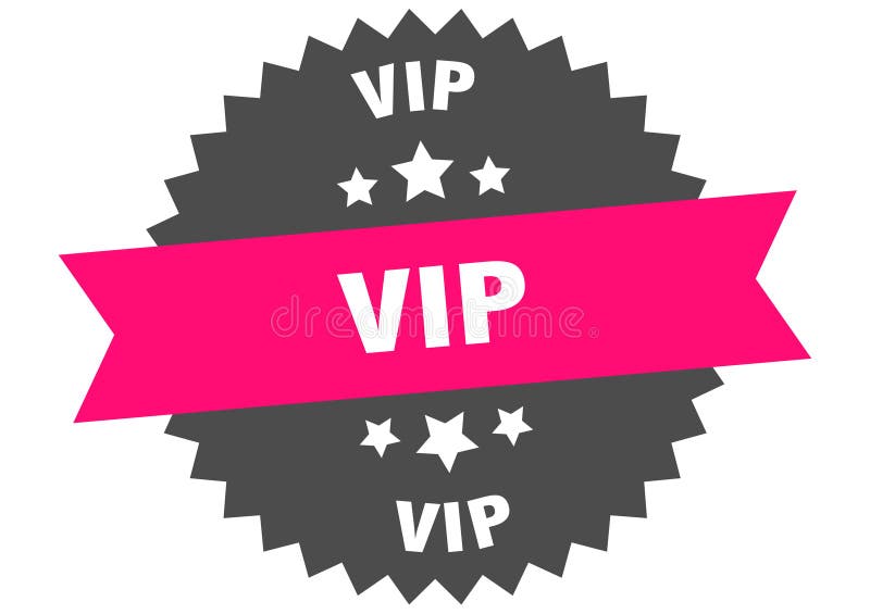 Vip. Vip Round Pink Label Isolated on Transparent Background Stock ...