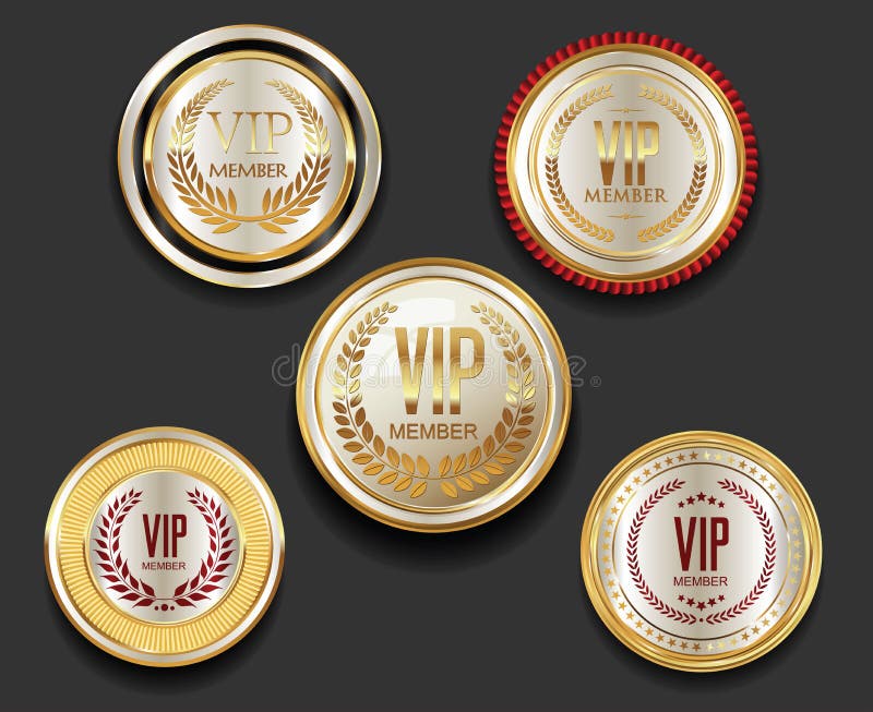 VIP Silver and Gold Label Collection Stock Vector - Illustration of ...