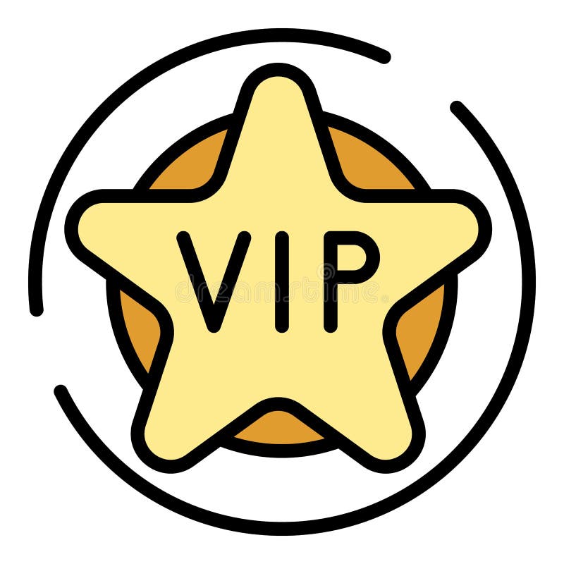 VIP Star Icon Color Outline Vector Stock Vector - Illustration of flat ...