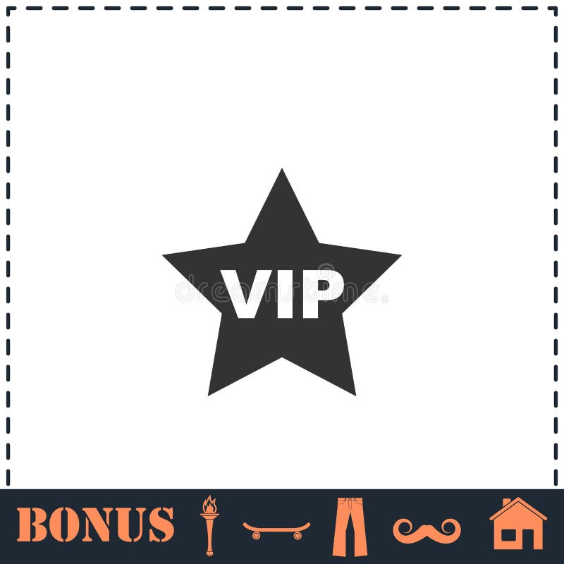 Vip star icon flat stock illustration. Illustration of flat - 201677973