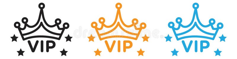 Vip Text with Crown Vector Logo Set Collection for Web App Ui Stock ...