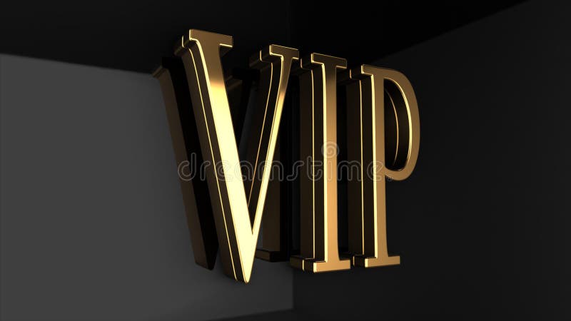VIP Text 3D - Black Background Stock Illustration - Illustration of ...