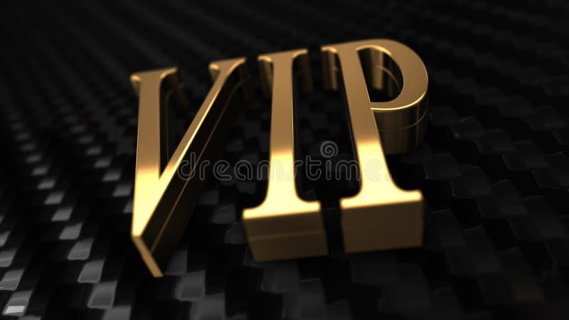 VIP Text 3D Black Background Stock Illustration - Illustration of rich ...