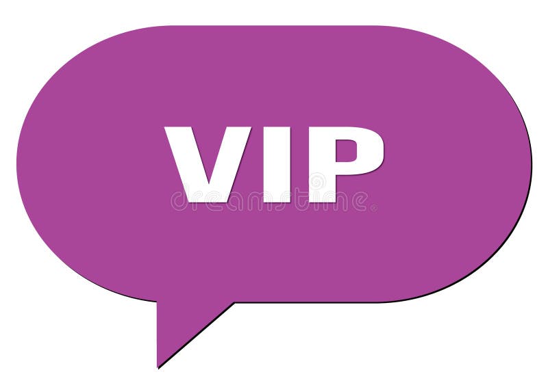 VIP Text Written in a Violet Speech Bubble Stock Illustration ...