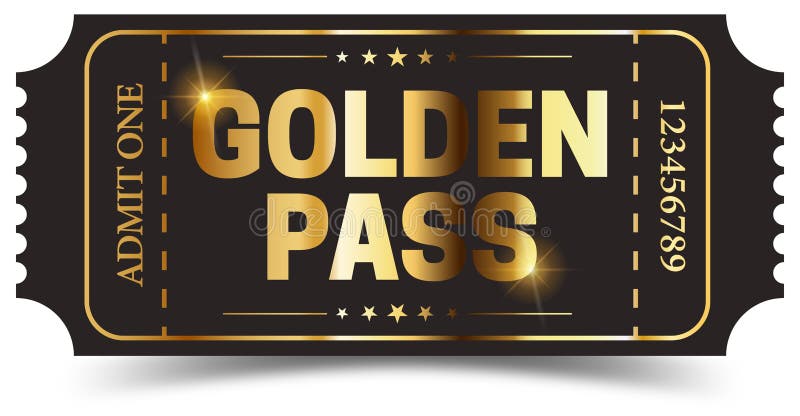Realistic Golden Vip Ticket Stock Vector - Illustration of cartoon ...