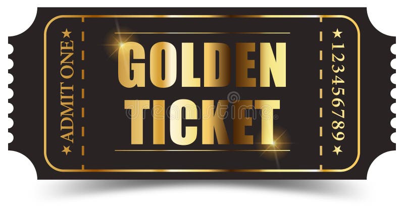 Realistic Golden Vip Ticket Stock Vector - Illustration of cartoon ...