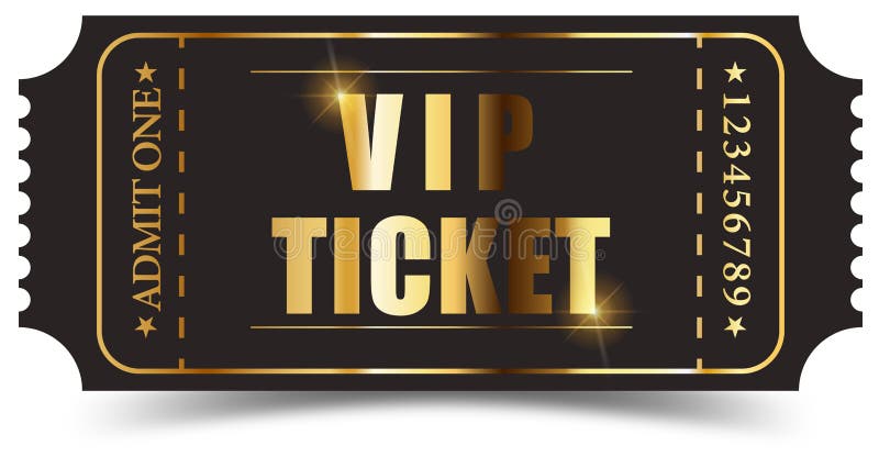 Realistic Golden Vip Ticket Stock Vector - Illustration of screenshot ...