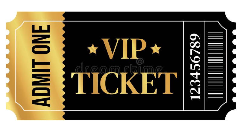 VIP ticket for one person. stock vector. Illustration of exclusive ...