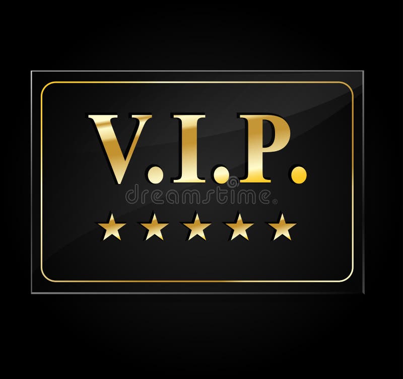 Vip word with five stars stock vector. Illustration of gold - 107787985