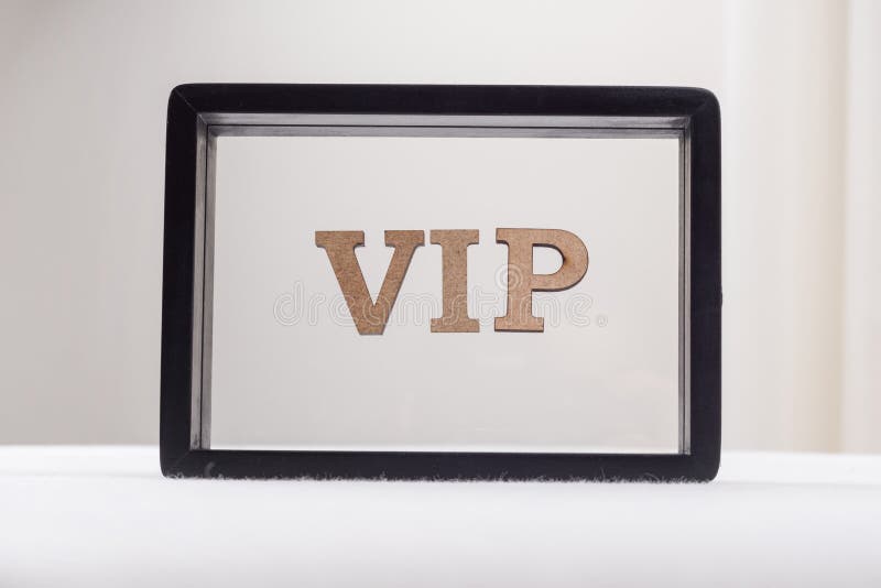 VIP is Written in Abstract Letters in a Black Frame. Stock Photo ...