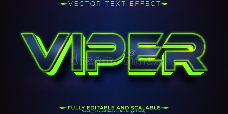 Viper Text Effect, Editable Neon and Sport Text Style Stock Vector ...