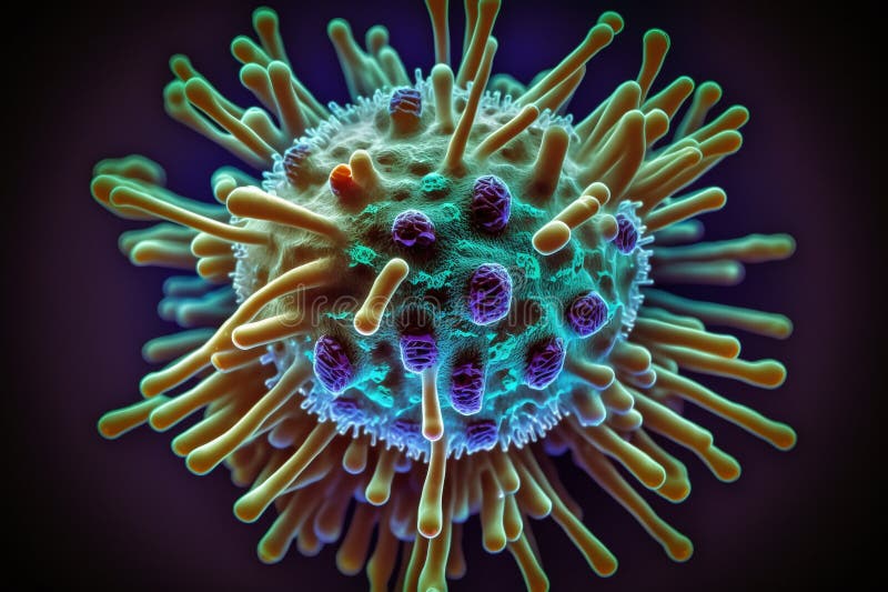 Viral Bacterium Under the Microscope Generative AI Stock Illustration ...