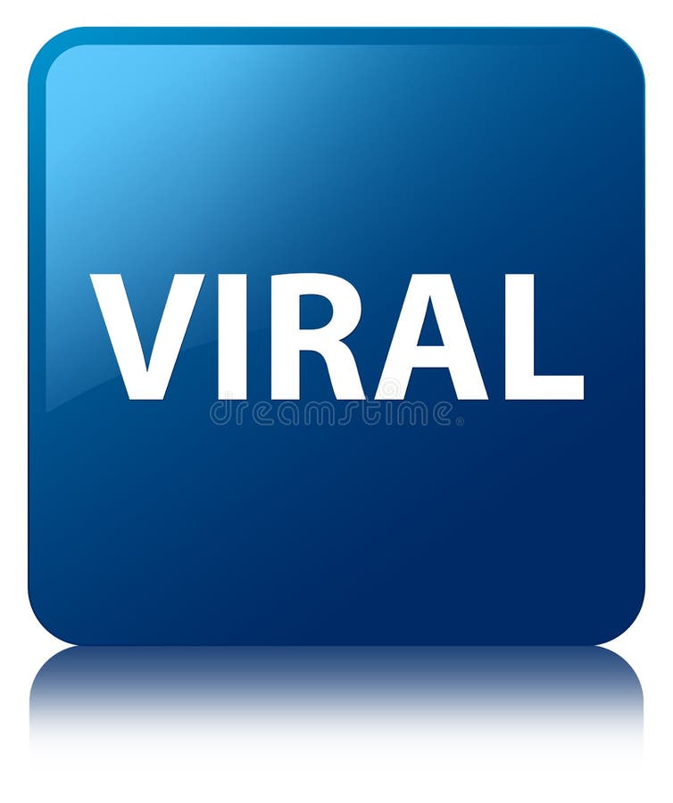 Viral blue square button stock illustration. Illustration of blue ...