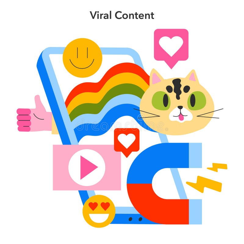 Viral Content Concept. Vector Illustration Stock Vector - Illustration ...