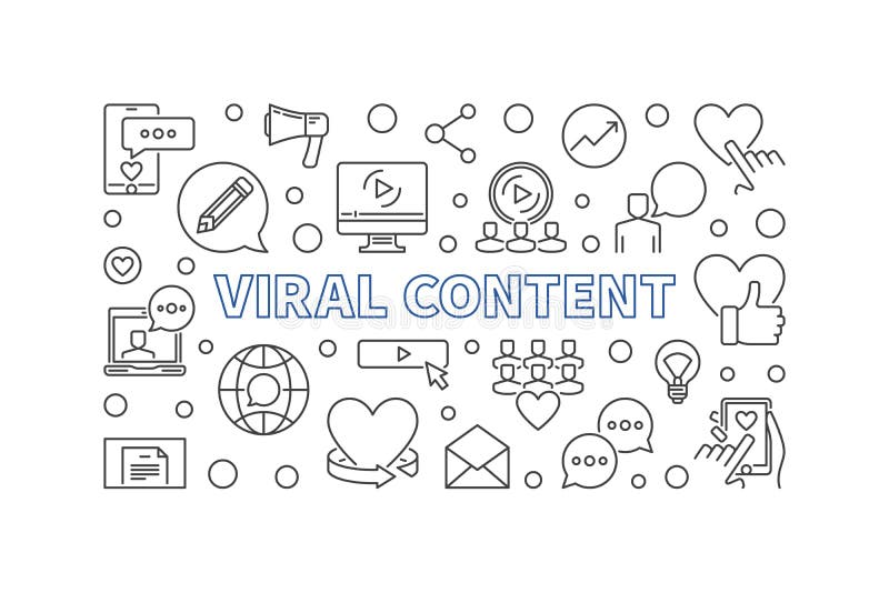 Viral Content Vector Concept Outline Horizontal Illustration Stock ...