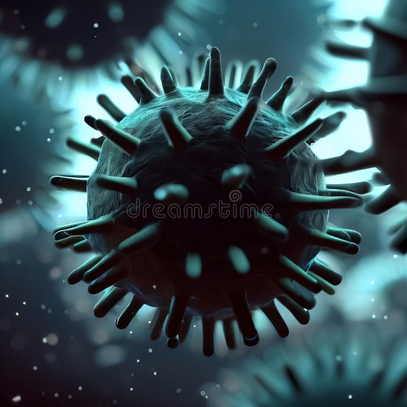 Viral Disease Epidemic, Virus Abstract Background. Generative AI Stock ...