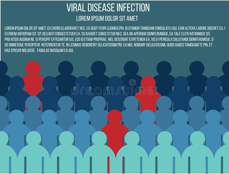 Viral Disease Infected People Figures in the Crowd Stock Vector ...