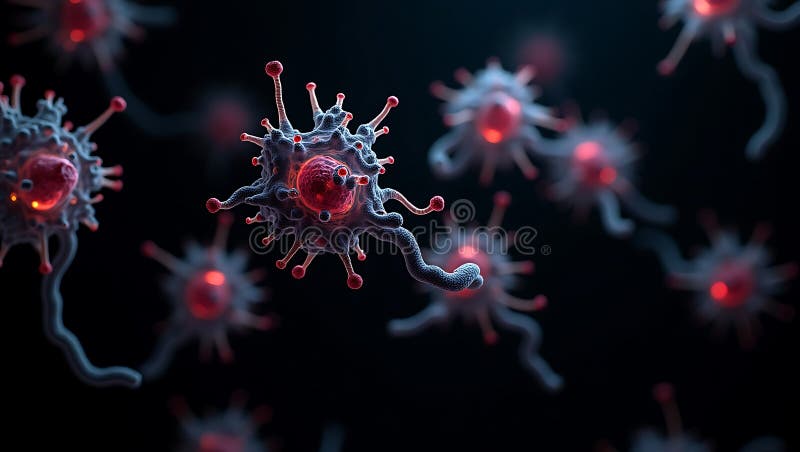 Viral Elegance: the Microscopic Dance of Pathogens Stock Illustration ...