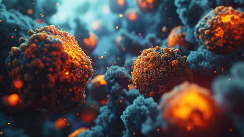 Viral Encapsulation in Cells Stock Image - Image of microscopic ...