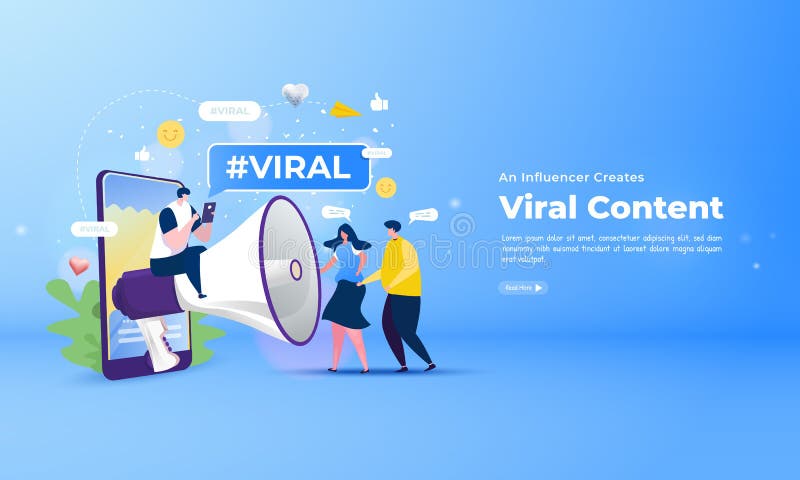 Influencer Make a Viral Topic Using Social Network Concept Stock Vector ...