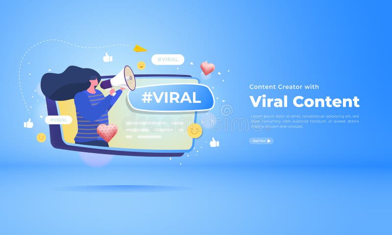 A Woman Talks about a Viral Topic on Social Media Concept Stock Vector ...
