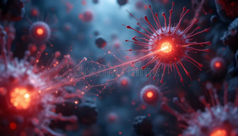 Viral Infection Attack stock illustration. Illustration of petal ...