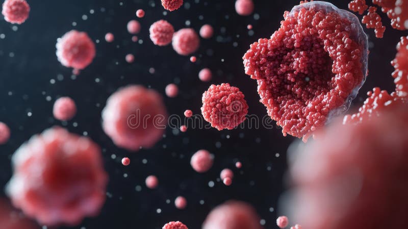 Viral Infection Concept: 3D Render of Pathogens in Bloodstream Stock ...