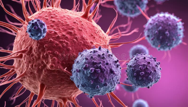 Viral Infection - a Microscopic View of a Cell Under Attack Stock ...