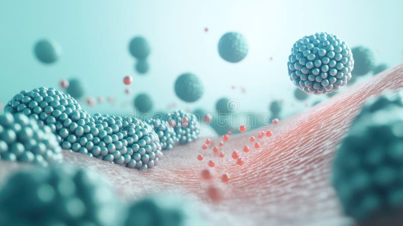 Viral Infection Microscopic View: Pathogens Invading Human Tissue Stock ...