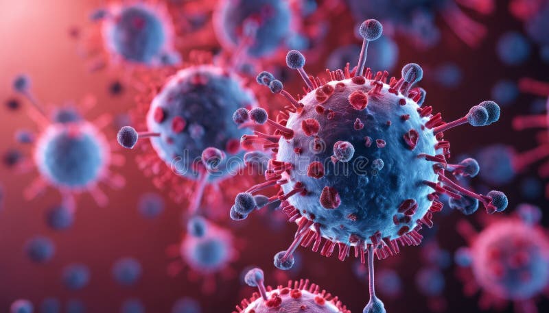 Viral Infection - a Microscopic View of a Virus in Action Stock ...
