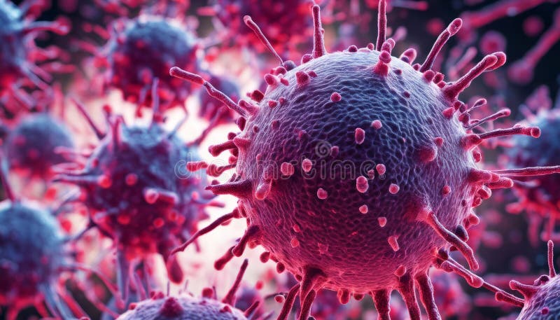 Viral Infection - a Microscopic View of a Virus Infecting Cells Stock ...