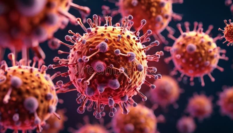 Viral Infection - a Microscopic View of a Virus Outbreak Stock ...