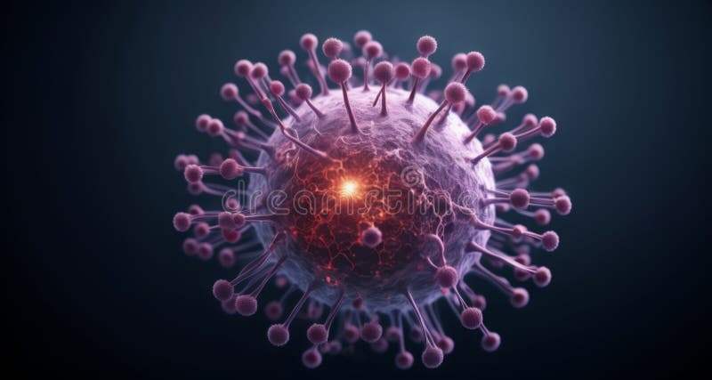 Viral Infection - a Microscopic View of a Virus S Impact on Cells Stock ...