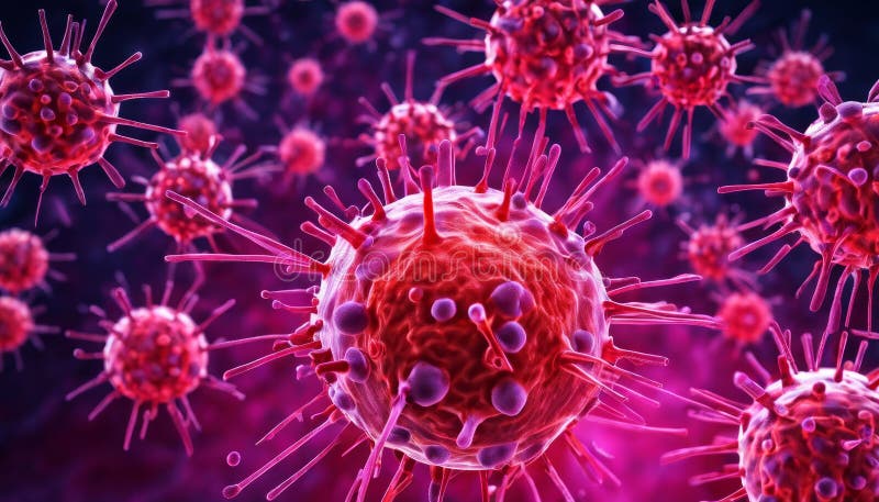 Viral Infection - a Microscopic View of a Virus Spreading Stock ...