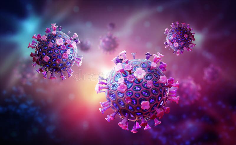 Viral Infections. Microorganisms Under Microscope Stock Illustration ...