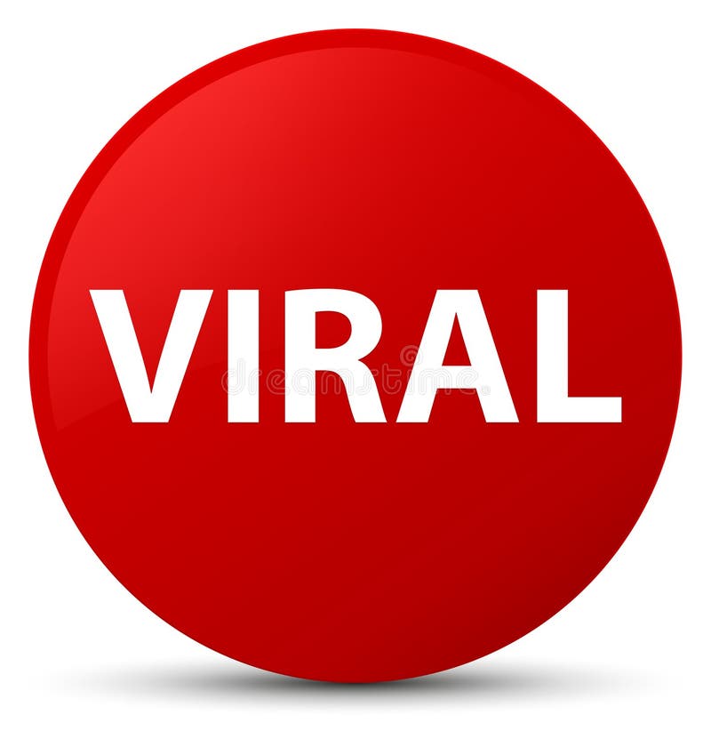 Viral red round button stock illustration. Illustration of word - 105864149