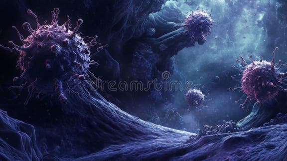 Viral Landscape Deep within Cellular Structures Stock Illustration ...