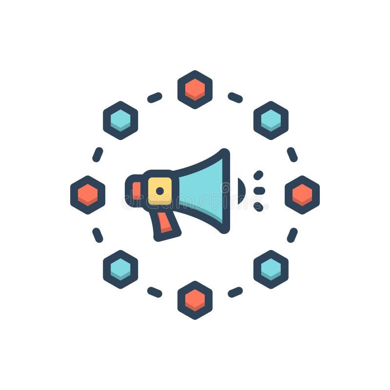Color Illustration Icon for Viral Marketing, Viral and Announce Stock ...