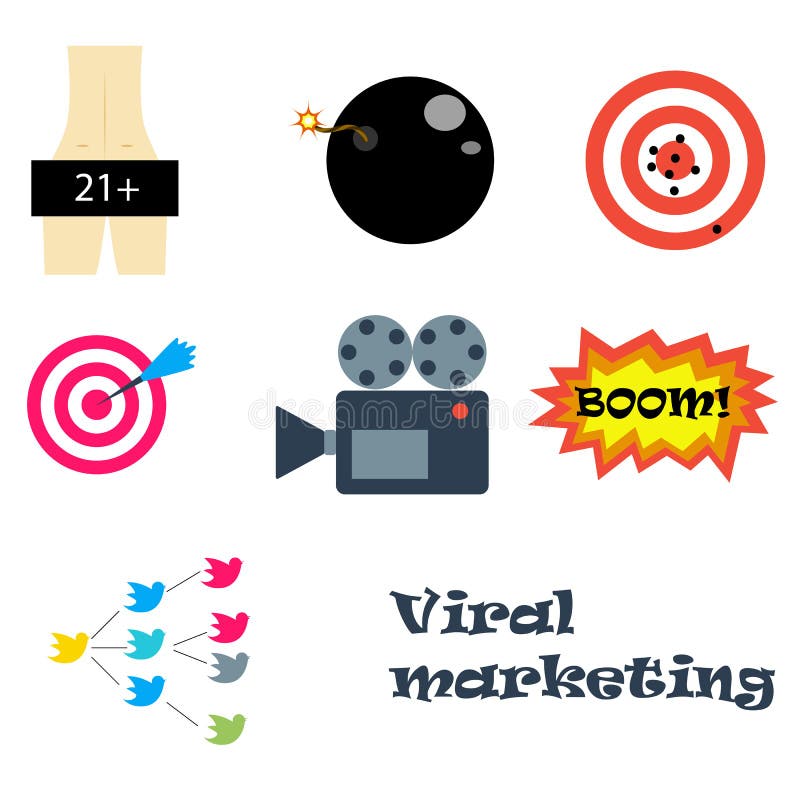 Viral marketing icons stock vector. Illustration of idea - 61839376