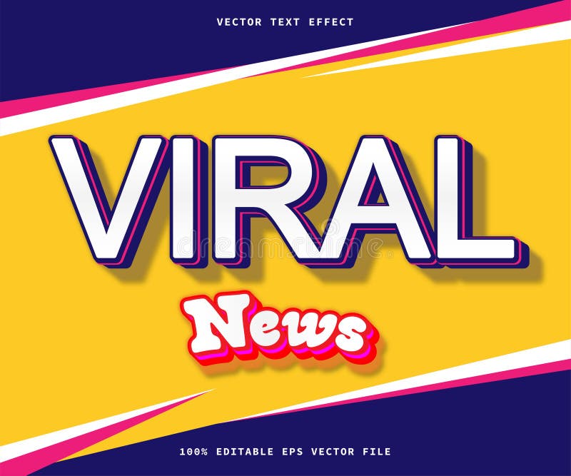 Viral News 3d Text Effect Editable Text Stock Vector - Illustration of concept, emblem: 348943709