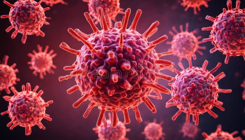 Viral Outbreak - a Close-up View of a Cluster of Pathogens Stock ...