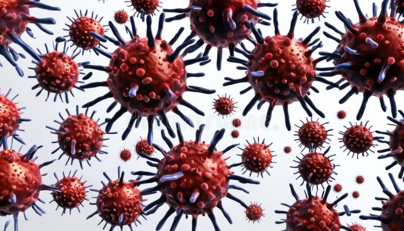 Viral Outbreak - a Close-up View of a Cluster of Viruses Stock ...