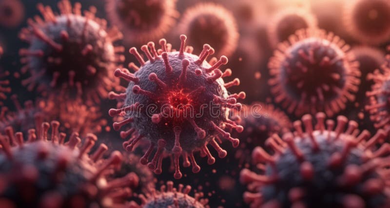 Viral Outbreak - a Microscopic View of a Pandemic Threat Stock ...