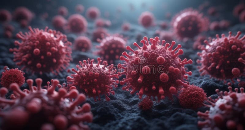 Viral Outbreak - a Microscopic View of a Pandemic Threat Stock ...
